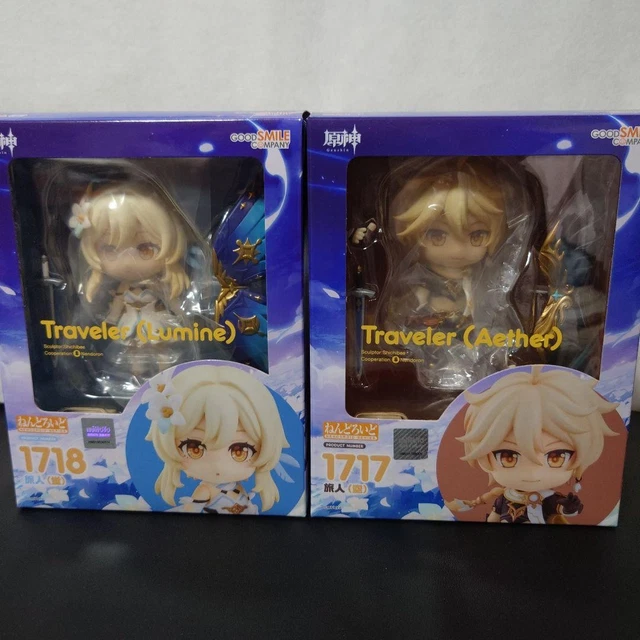 SET NENDOROID GENSHIN Traveler Firefly & Sora mai aperto con badge ...