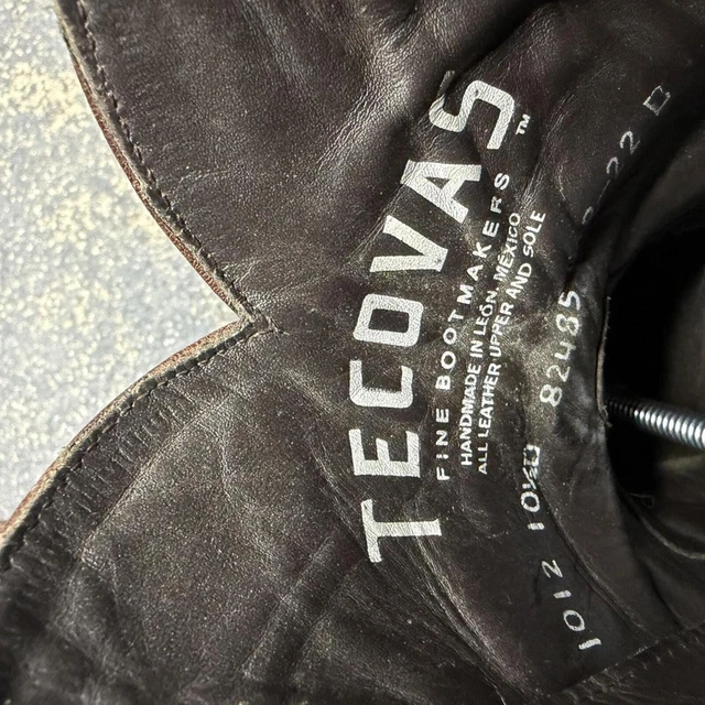VINTAGE TECOVAS THE Dean Zip Calf Brown Boot £169.81 - PicClick UK