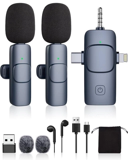 MICRÓFONO DDKJ MICRÓFONO Lavalier Inalámbrico para Cámara/Iphone ...