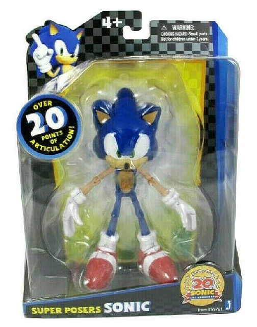 SONIC THE HEDGEHOG 20th Anniversary SONIC super-poser PVC 16cm Jazwares ...