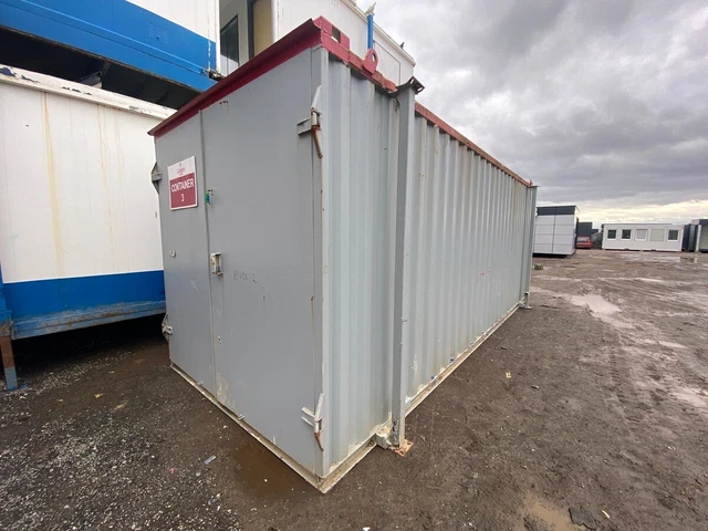 20FT X 8FT PORTABLE SITE STORAGE SHIPPING CONTAINER JACKLEG UNIT £2,350 ...
