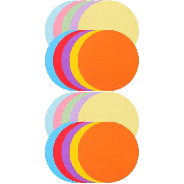 2 PACK CONSTRUCTION Paper Circles Double Side Origami Round Colored ...