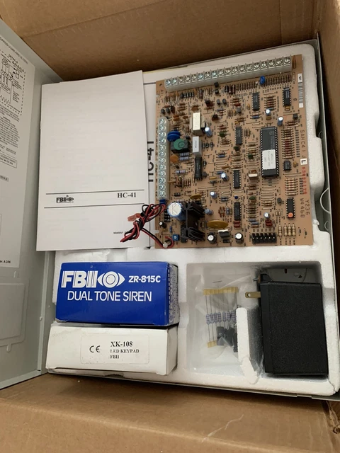 FBII HONEYWELL HC-41 HYBRID CONTROL PANEL, XK-108 KEYPAD and SIREN. NOS ...