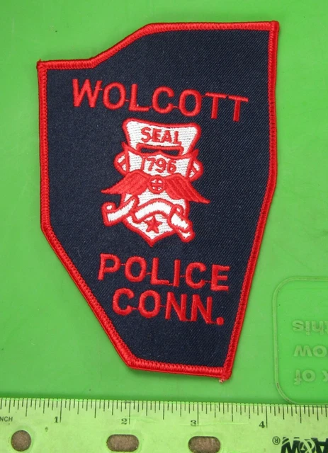 WOLCOTT CONNECTICUT PATCH POLICE🔥NOS🔥4" x 5 1/2"🔥Vintage🔥NICE!!!!! $13. ...