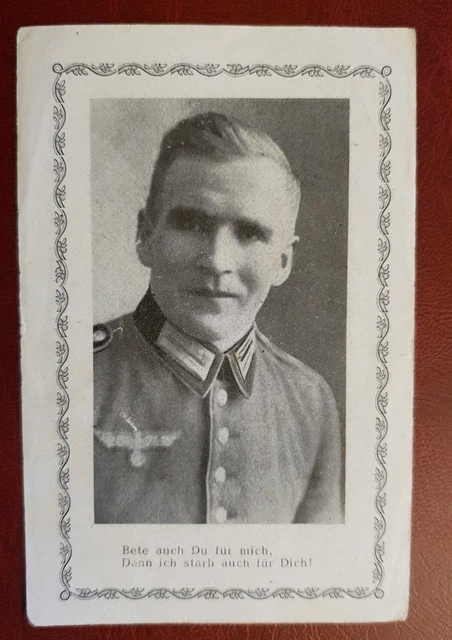 VINTAGE GERMAN WW2 death card JOHANN MULLER Fell14okt1944 POMASKI ...