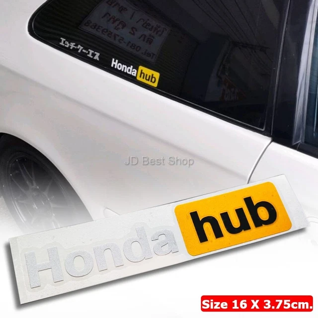 STICKER REFLECTIVE DIECUT JDM Style Vinyl Honda Hub Racing Car All ...