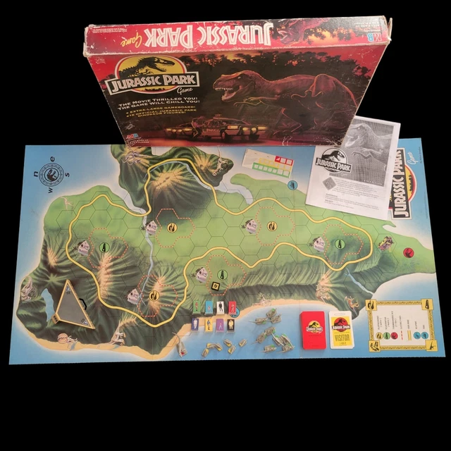 VINTAGE JURASSIC PARK Board Game 1992 Milton Bradley Dinosaurs 90% ...