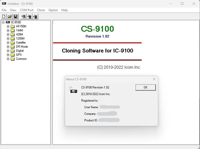ICOM CS-9100 PROGRAMMING Software Ic-9100 V1.02 2022 $33.51 - PicClick