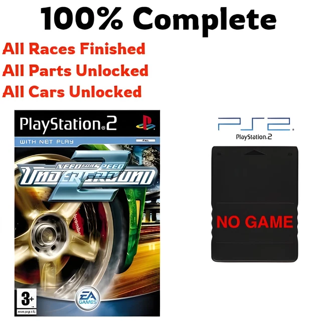 NEED FOR SPEED Underground 2 Save PS2 Memory Card Unlocked 100% ...