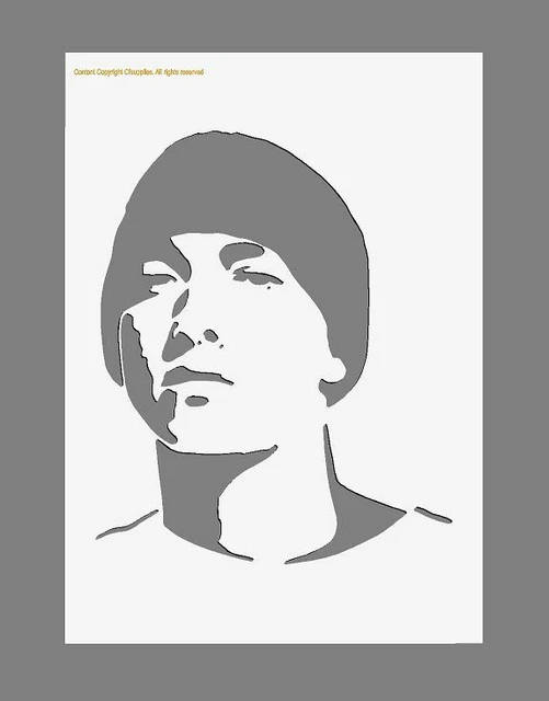 MYLAR STENCIL 'EMINEM' 125/190 micron A3/A4/A5 sizes wall art craft DIY ...