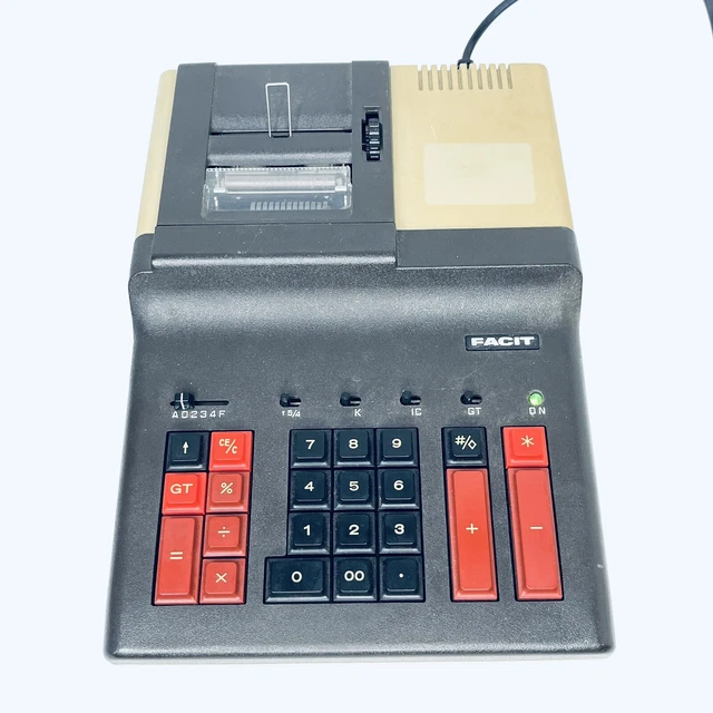 FACIT 2202 CALCULATOR Vintage Retro 1980 Japan Desktop Printing Adding ...