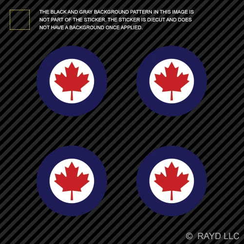 (4X) 1.5& ROYAL Canadian Air Force Roundel Sticker Die Cut Canada RCAF ...