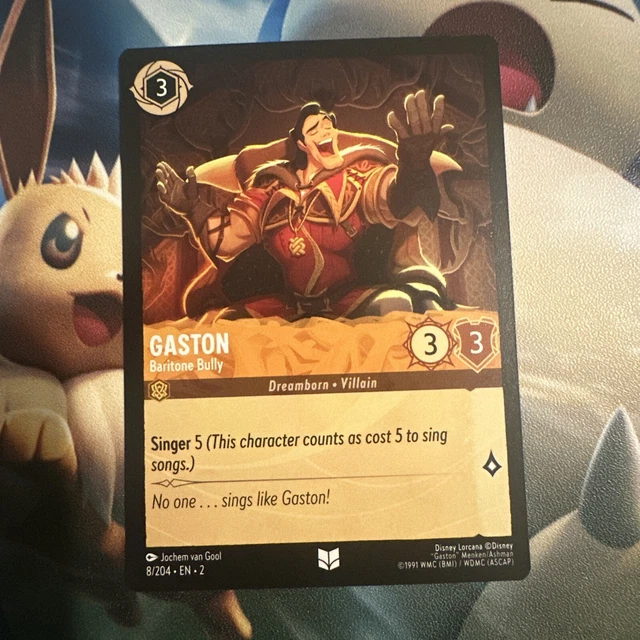 DISNEY LORCANA RISE Of The Floodborn Gaston Baritone Bully Uncommon 8/ ...