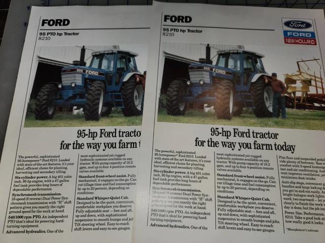 1980S FORD TRACTOR 8210 Brochure Sheet Original x 2 $15.50 - PicClick CA