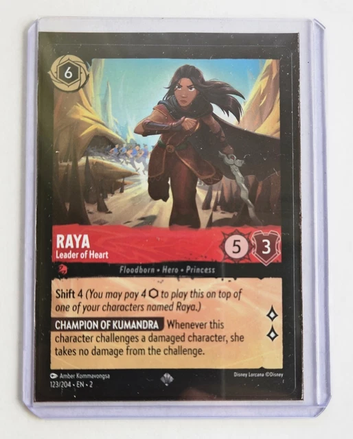 RAYA LEADER OF Heart 123/204 Super Rare Disney Lorcana Rise of the ...
