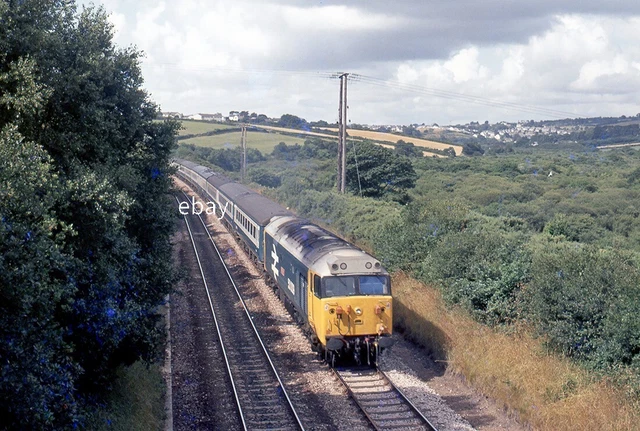 ORIGINAL 35MM SLIDE BR Diesel loco Class 50 no.50009 near Par +rights ...