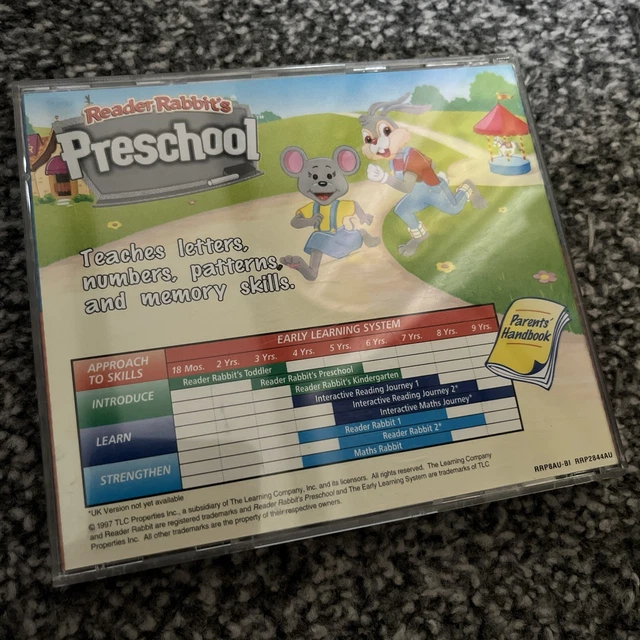 READER RABBIT'S PRESCHOOL PC CD-ROM Computer Game The Learning Company ...