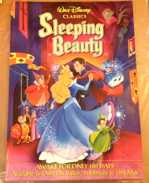 SLEEPING BEAUTY 1959 WALT DISNEY POSTER Video Shop DVD VHS ORIGINAL ...