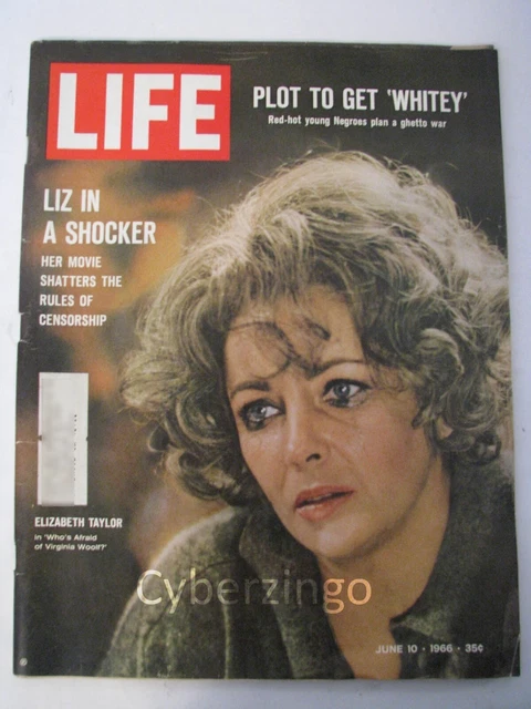 LIFE MAGAZINE ELIZABETH Taylor Liz In A Shocker June 10 1966 Vol 60 No ...