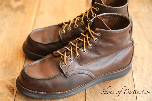 REDWING RED WING 8886 Tan Brown Leather Derby Boots Shoes Men's UK 9 US ...