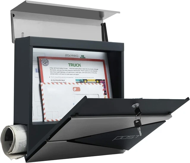 SONGMICS MODERN MAILBOX, Lockable Wall-Mounted Post Letter Box ...