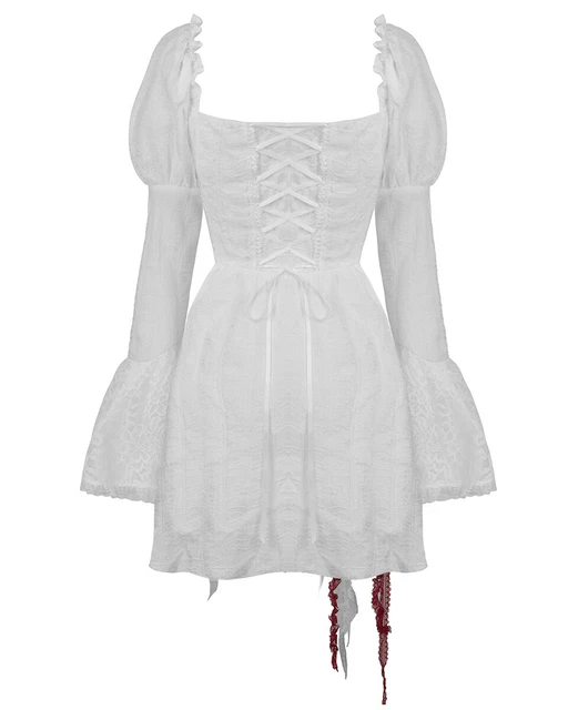 DARK IN LOVE Bloodstained Mariée Punk Gothique Sorcière Mini Robe ...