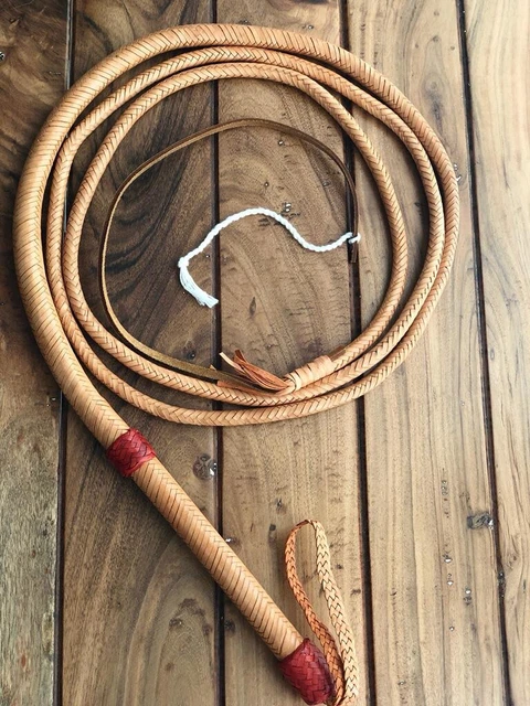 BULLWHIP INDIANA JONES 12 Plait Grain Cowhide Real Leather Indy Whip ...