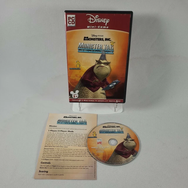 DISNEY PIXAR MONSTERS Inc Monster Tag PC Computer Arcade Kids Video ...