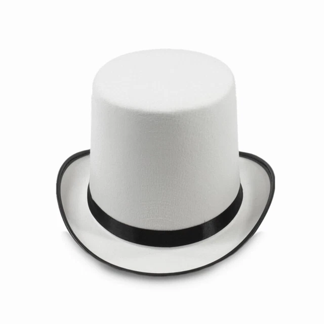 WHITE TOP HAT Bowler Top Hat Magician Top Hat Magician Performed Hat ...