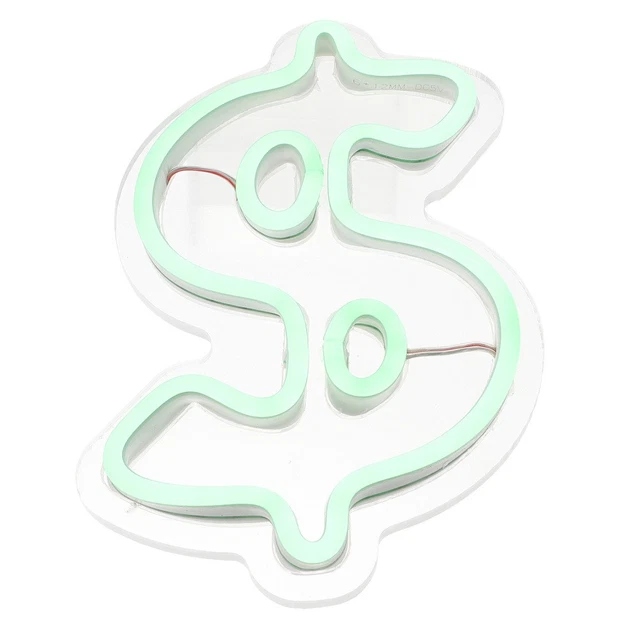 DOLLAR LED NEON Sign Neon Night Light Bar Bedroom Party Neon Lamp ...