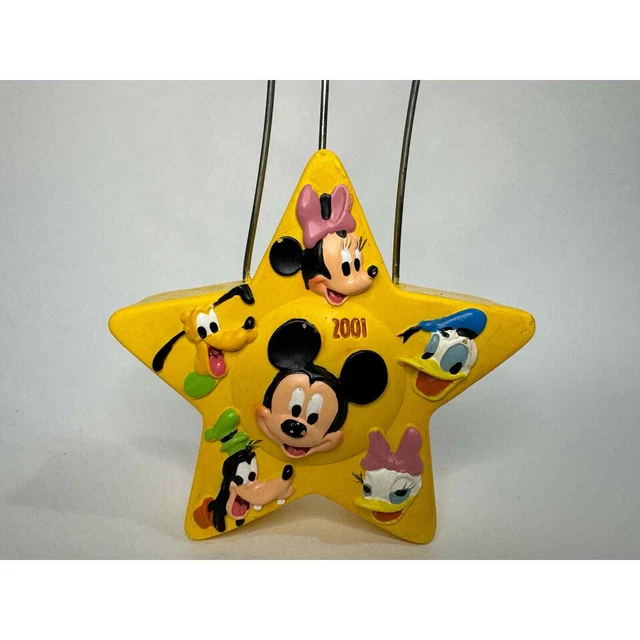 DISNEY MICKEY MOUSE 100 Year Yellow Star Photo/Note/Balloon Holder 2001 ...