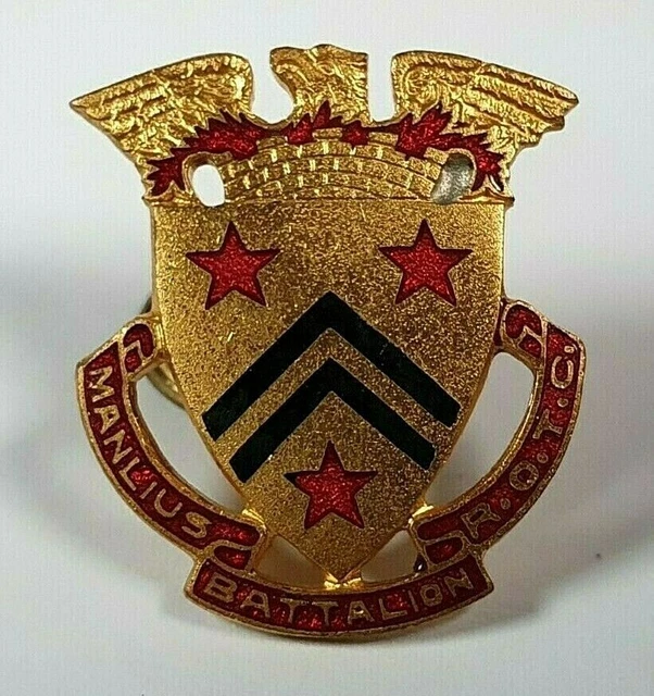 WW2 ERA MANLIUS Battalion ROTC DI Crest Insignia Pin Badge - Screw Back ...