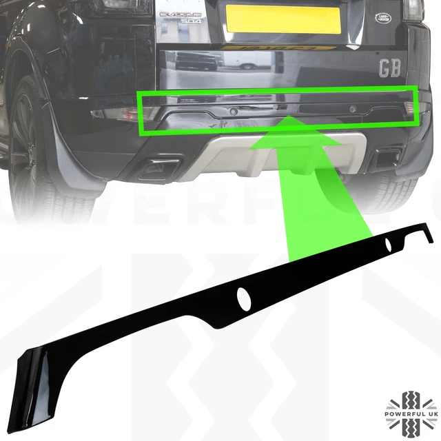 GLOSS BLACK REAR bumper trim insert cover for Range Rover Evoque ...