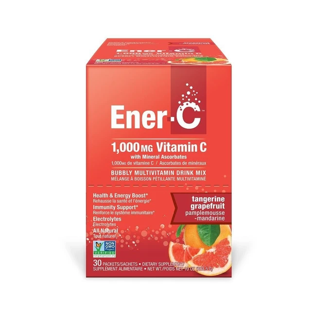 ENER-C MULTIVITAMIN DRINK Mix 1000mg Vit C Tanger/Grpfruit 30 Sachets ...