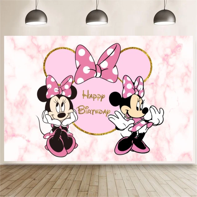 PINK BOWS MINNIE Mouse Backdrop Baby Shower Girls Birthday Party ...