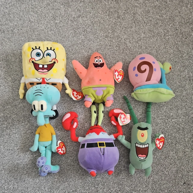 TY BEANIES SPONGEBOB SquarePants & Friends Bundle Plush Inc Squidward ...