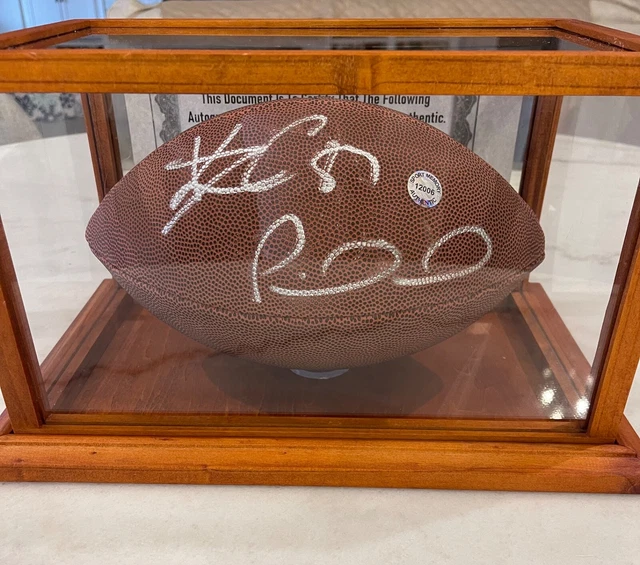 PATRICK MAHOMES & Travis Kelce Signed Wilson Football w/Case & COA £441 ...