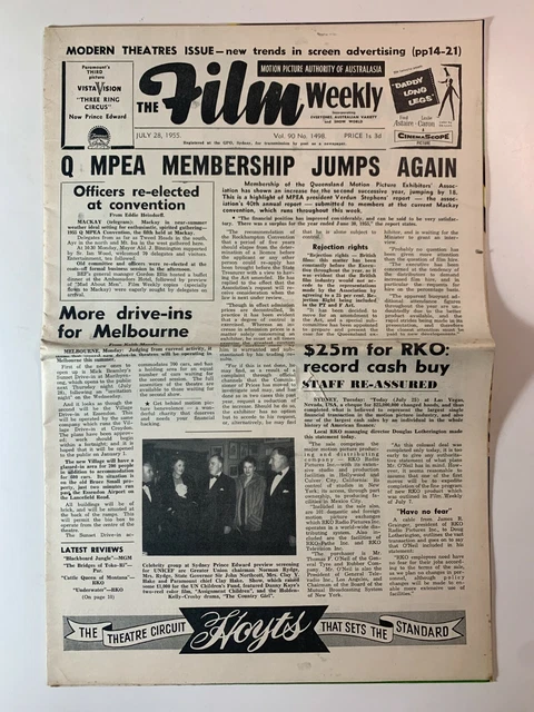 VINTAGE AUSTRALIAN NEWSPAPER - The Film Weekly 28 July 1955 $36.00 ...