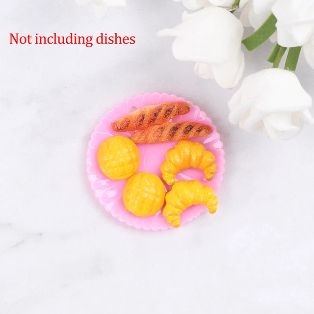 6PCS/SET DOLLHOUSE DOLL House Croissant Pineapple Bun Miniature Food ...