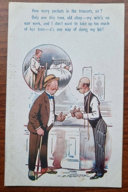 WW1 WAR WORK Tailor Douglas Tempest Bamforth Comic Postcard c1915 James ...