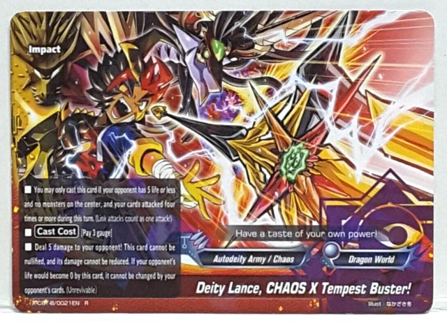 FUTUR CARTE BUDDYFIGHT Divinité Lance, Chaos X Tempest Buster! X-Cbt-B ...