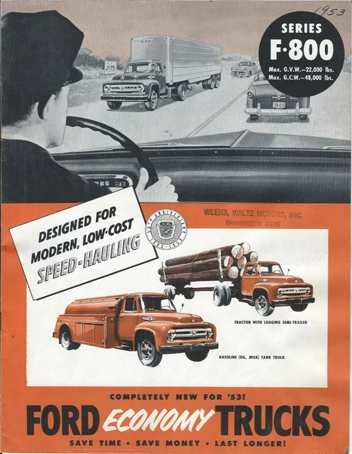 TRUCK BROCHURE - Ford - F-800 series - 1953 (T3006) $26.95 - PicClick CA