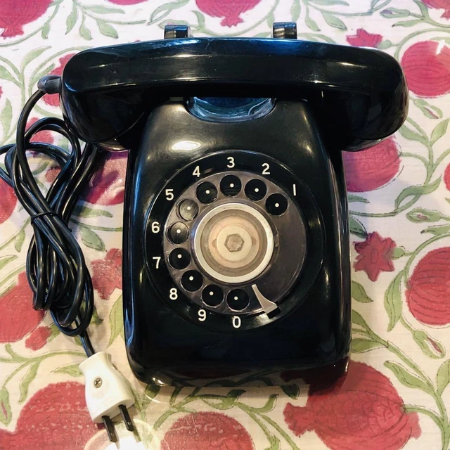 BLACK ROTARY-DIAL TELEPHONE antique Showa from japan F/S £81.31 ...