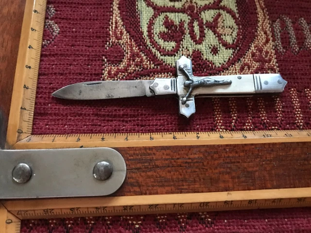 COUTEAU ANCIEN CROIX JESUS CHRIST figuratif antique cross knife ...