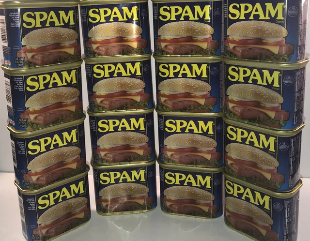 16 CANS SPAM Classic 12oz Can Luncheon Meat Ham Loaf Treet Hormel Foods ...
