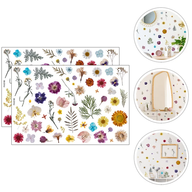 2 SHEETS PVC Sticker Mural Petite Fleur Grand Stickers Muraux Amovibles ...