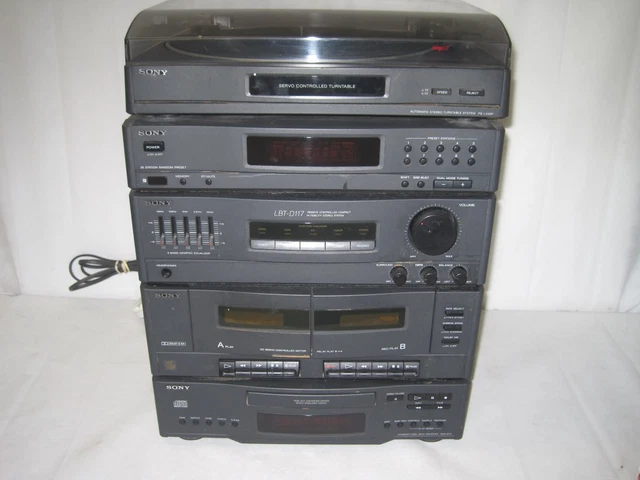 VINTAGE SONY LBT-D117 Hi-Fi Stereo System with Vinyl Record Player (No ...