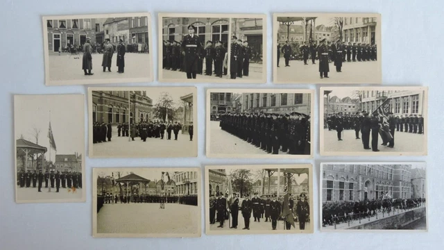 10X ORIG. FOTO AK Vereidigung Kriegsmarine Matrosen WW2 WK2 Niederlande ...