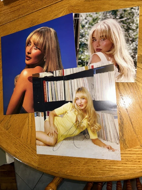 SABRINA CARPENTER SHORT n' Sweet Signed Vinyl LP Sky Blue Vinyl In Hand ...