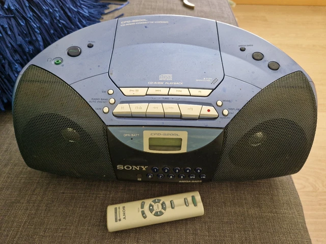 SONY CFD-S200L MEGA BASS CD Radio Cassette Recorder Mains Portable ...